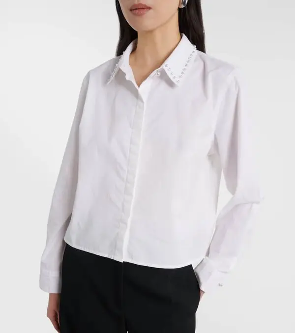 Velvet By Graham & Spencer Jocelyn Embellished Cotton Poplin Shirt