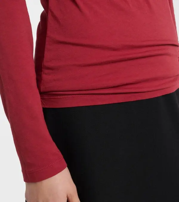 Velvet By Graham & Spencer Meri Cotton-blend Jersey Wrap Top - Red