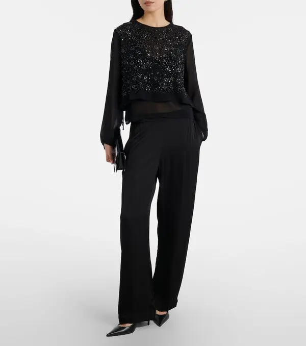 Velvet By Graham & Spencer Larkin Wide-leg Pants - Black