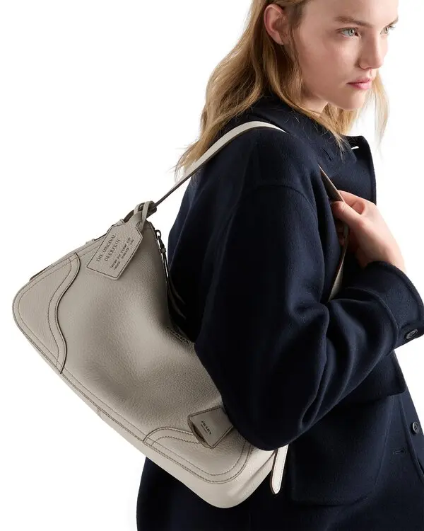 Prada Aimèe Leather Shoulder Bag - Neutral