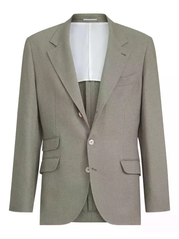 Brunello Cucinelli Hopsack Single-breasted Blazer - Green