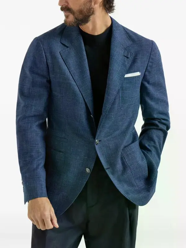 Brunello Cucinelli Prince Of Wales Patch-pocket Blazer
