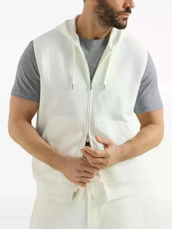 Brunello Cucinelli Zipped Sleeveless Hoodie - Neutrals