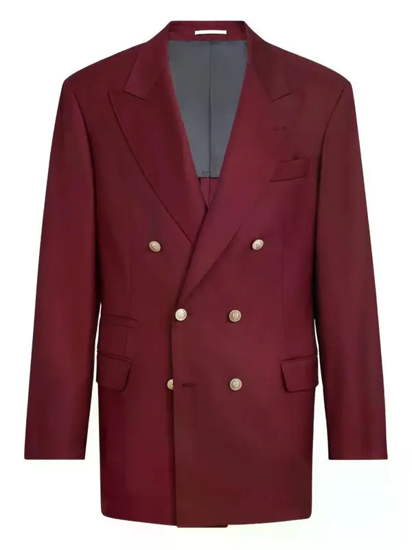 Brunello Cucinelli Peak-lapels Blazer - Red
