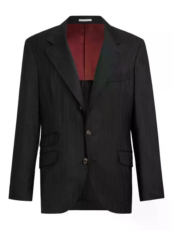 Brunello Cucinelli Striped Blazer - Black