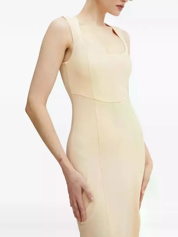 Patrizia Pepe Square-neck Slit Midi Dress