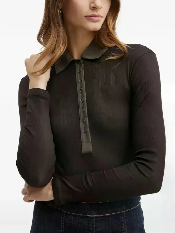 Pinko Long-sleeve Polo-collar Body - Brown