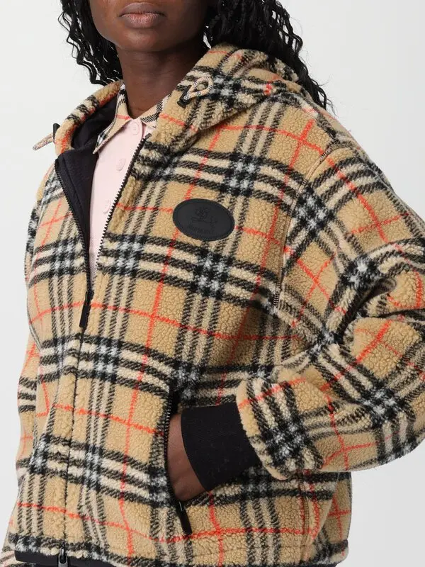 Burberry Check Fleece Zip-up Jacket
