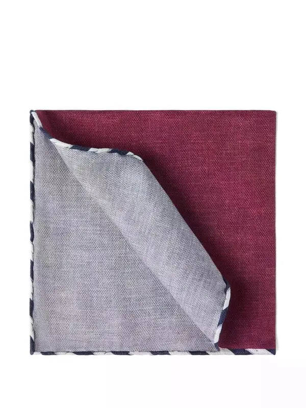 Brunello Cucinelli Striped-border Pocket Square - Red