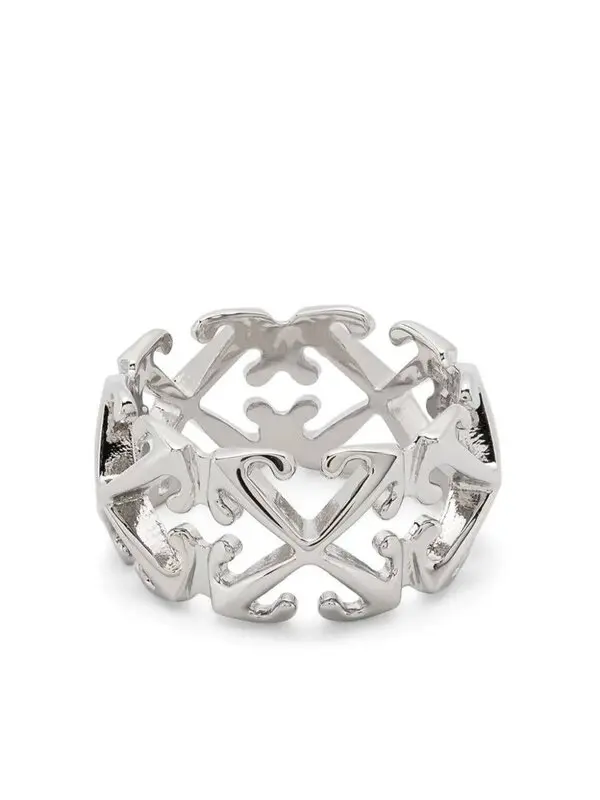 Off-White Arrows Motif Band Ring - Silver-n