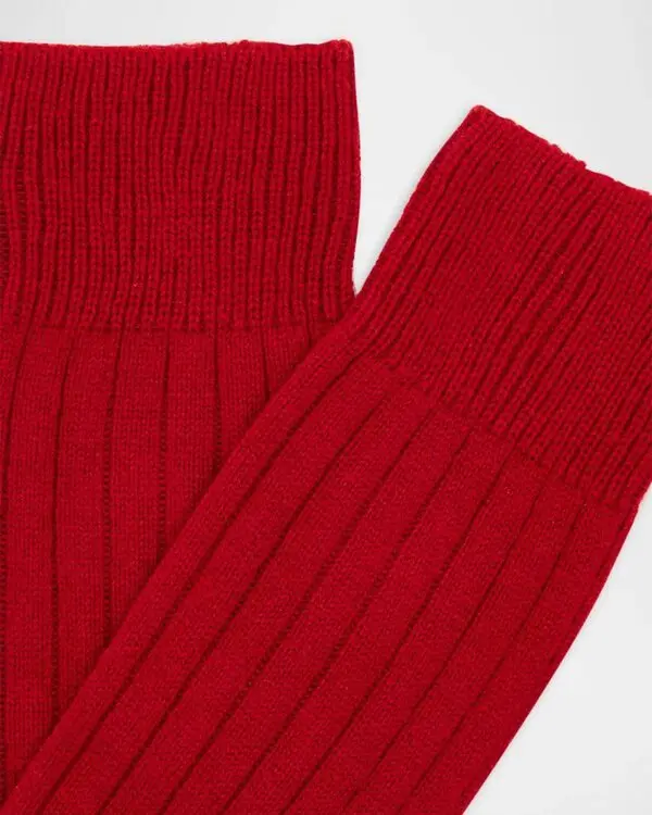 Pantherella Waddington Cashmere Ribbed Socks - Blue
