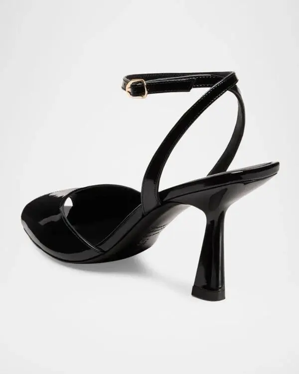 STUART WEITZMAN 85mm Val Patent Leather Sandals - Black