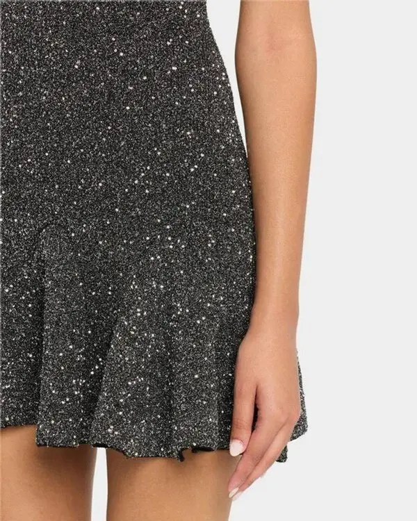 LoveShackFancy Sarajane Sequined Mini Dress - Black