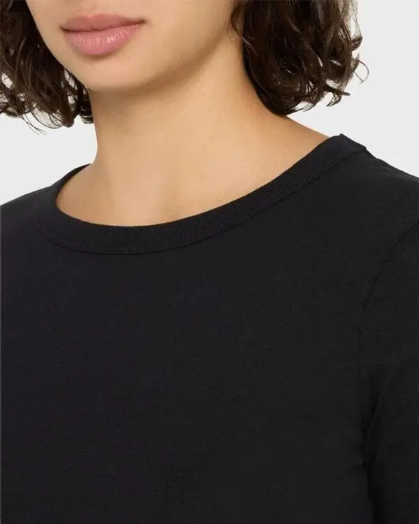 SLVRLAKE Long Sleeve Cropped Baby Tee - Raven
