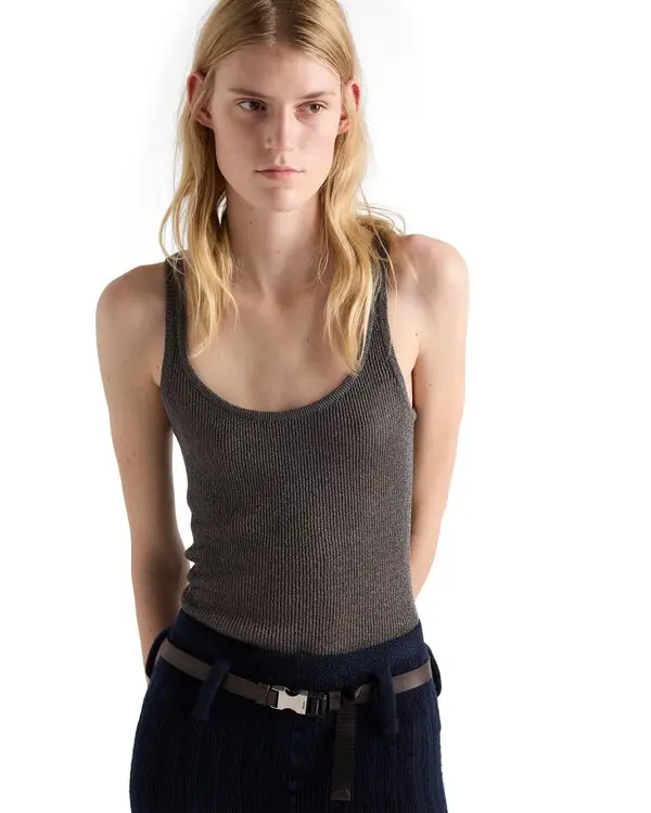 Prada Lamé Tank Top - Grey