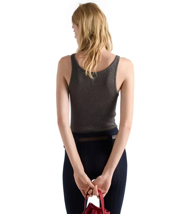 Prada Lamé Tank Top - Grey
