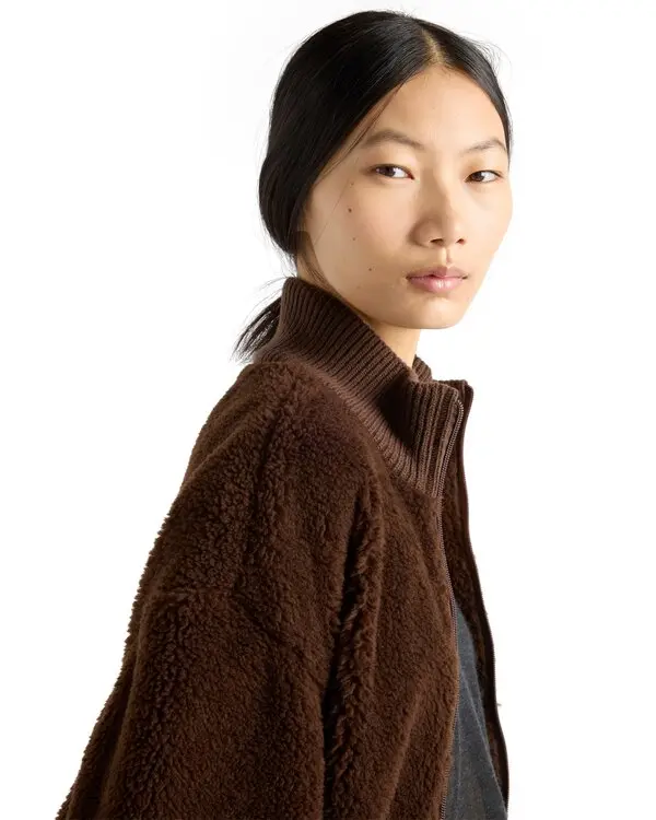 Prada Fleece Zip-up Jacket - Brown