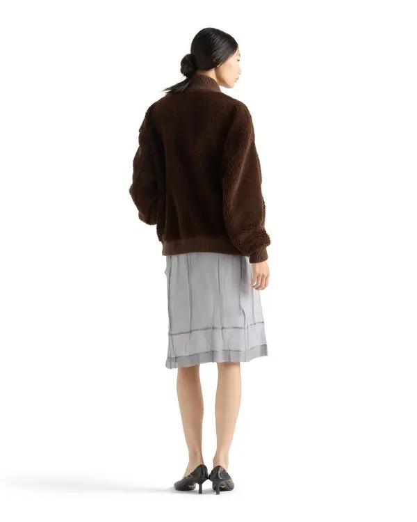 Prada Fleece Zip-up Jacket - Brown