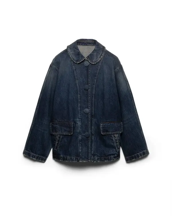 Prada Washed Denim Blouson Jacket