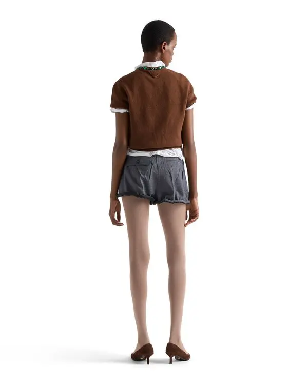 Prada Wool And Cashmere Crew-neck Sweater - Brown
