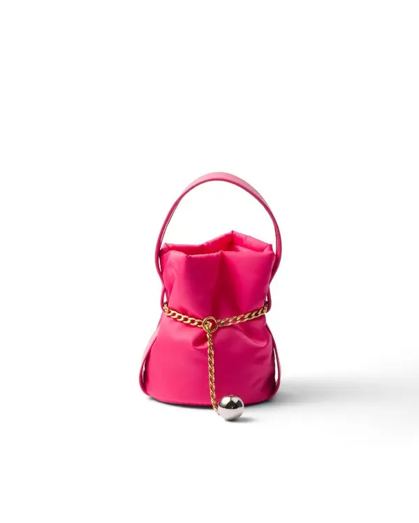 Prada Mini Re-nylon And Nappa Leather Bucket Bag - Pink