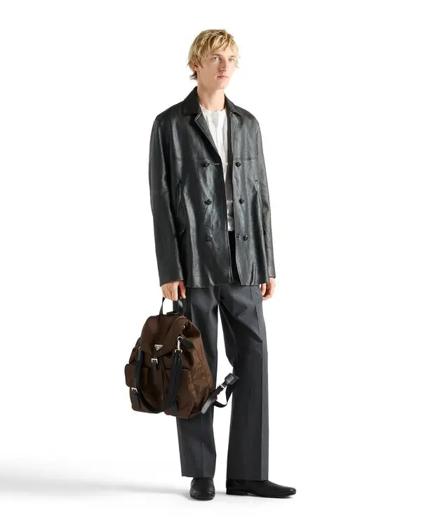 Prada Double-breasted Nappa Leather Caban Jacket