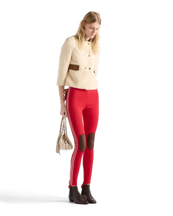 Prada Fleece Leggings - Red