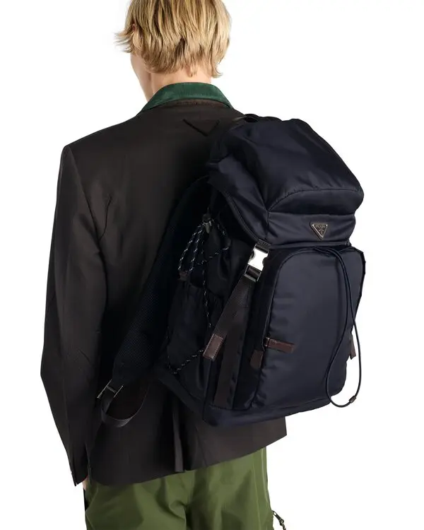 Prada Speedrock Re-nylon And Leather Backpack - Blue