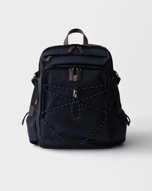 Prada Speedrock Re-nylon And Leather Backpack - Navy