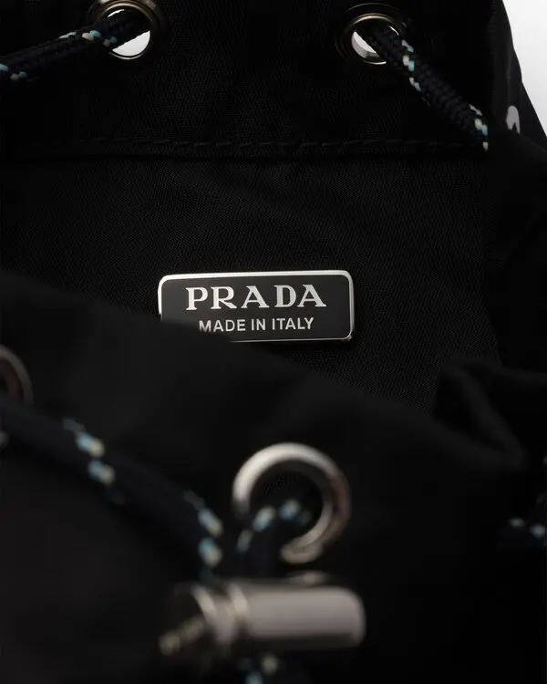 Prada Speedrock Re-nylon And Leather Pouch - Black