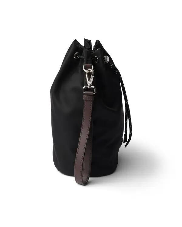 Prada Speedrock Re-nylon And Leather Pouch - Black
