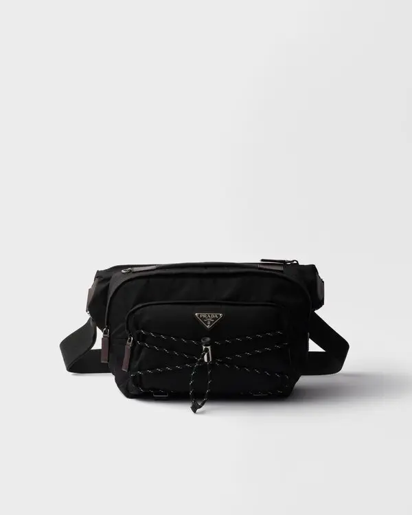 Prada Speedrock Re-nylon And Leather Shoulder Bag - Black