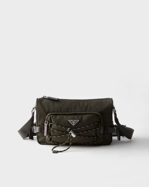 Prada Speedrock Re-nylon And Leather Shoulder Bag - Camouflage Green