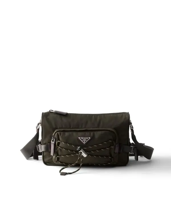 Prada Speedrock Re-nylon And Leather Shoulder Bag - Green