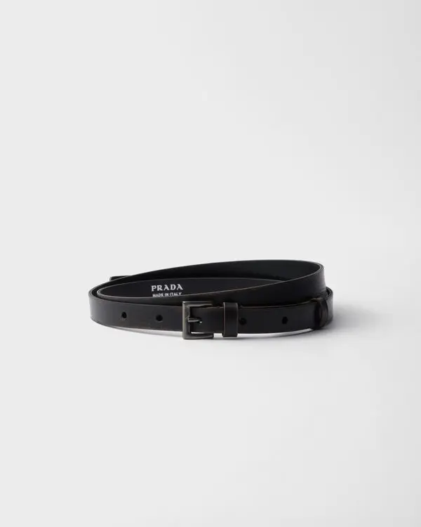 Prada Leather Belt - Black/tan