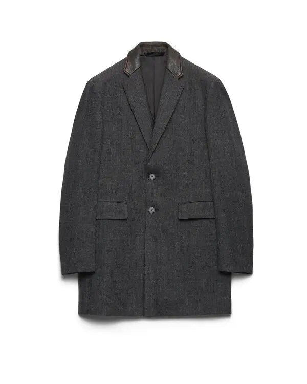 Prada Single-breasted Wool Blend Coat