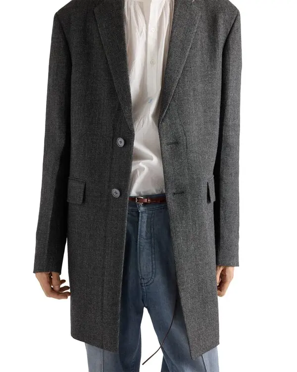 Prada Single-breasted Wool Blend Coat