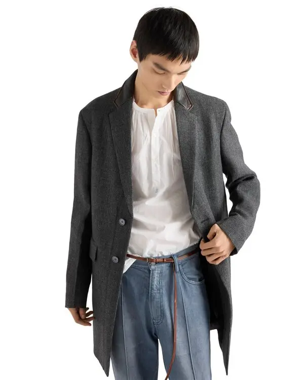 Prada Single-breasted Wool Blend Coat