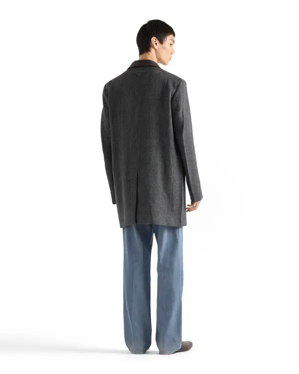 Prada Single-breasted Wool Blend Coat