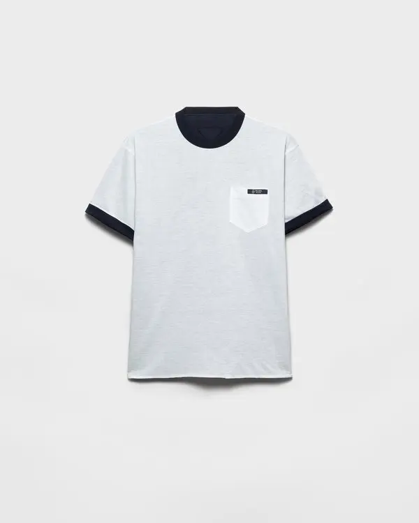 Prada Reversible Cotton T-shirt - White/navy Blue