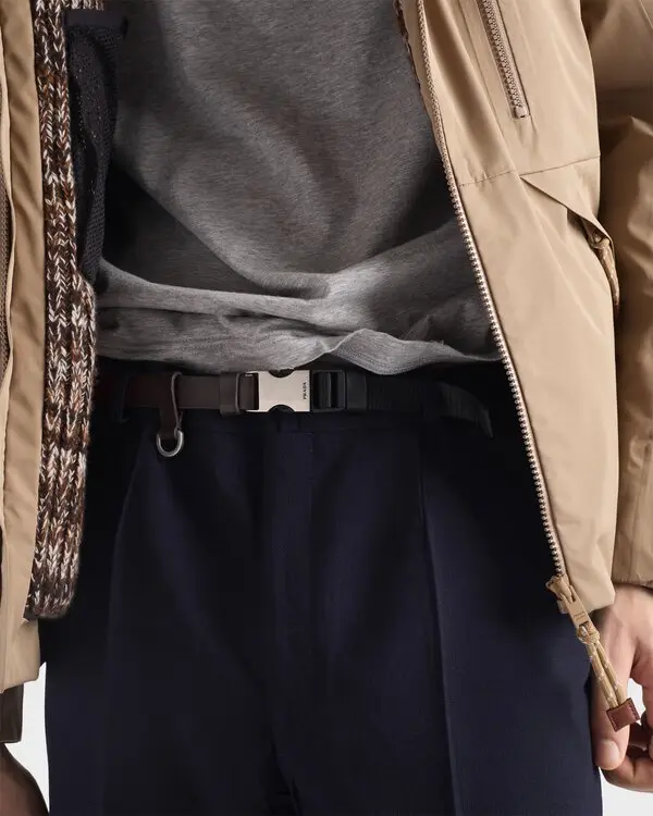 Prada Leather And Woven Nylon Tape Belt