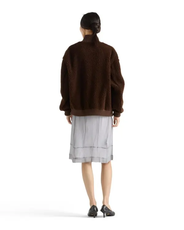 Prada Embroidered Chiffon Midi-skirt