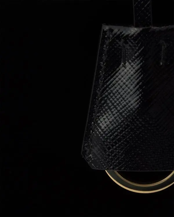 Prada Re-edition 2005 Velvet And Saffiano Mini Bag - Black