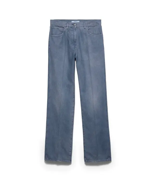 Prada Washed Straight Fit Jeans - Blue