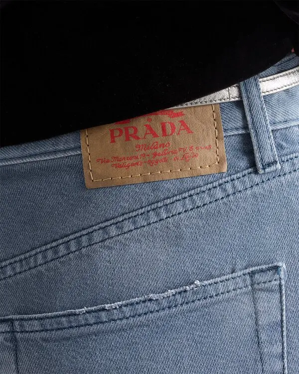 Prada Washed Straight Fit Jeans - Blue