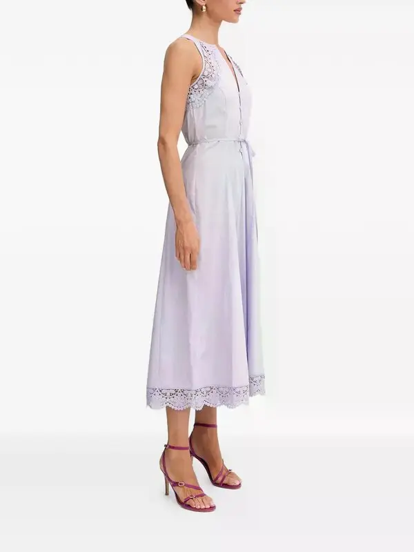 TWINSET Lace-insert Midi Dress
