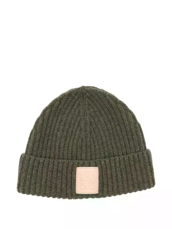 Loewe Logo-patch Beanie - Green