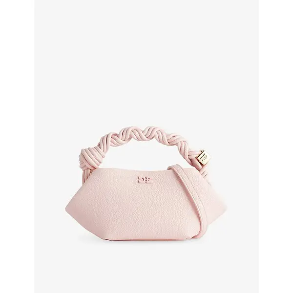 GANNI Grained-leather Top-handle Bag - Chalk Pink
