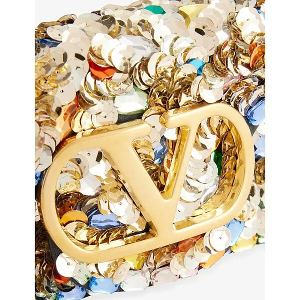 Valentino Garavani Loco Sequin Small Silk Shoulder Bag