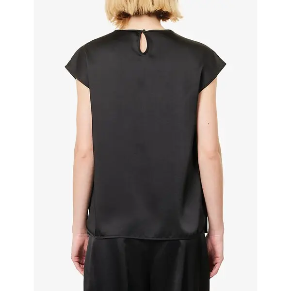 Max Mara Fluid Lace-trim Satin Top